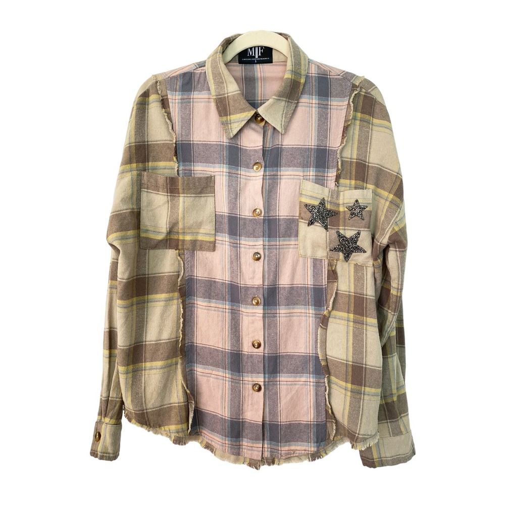 Moving Forward Designs Plaid Star Embellished Button … - Gem